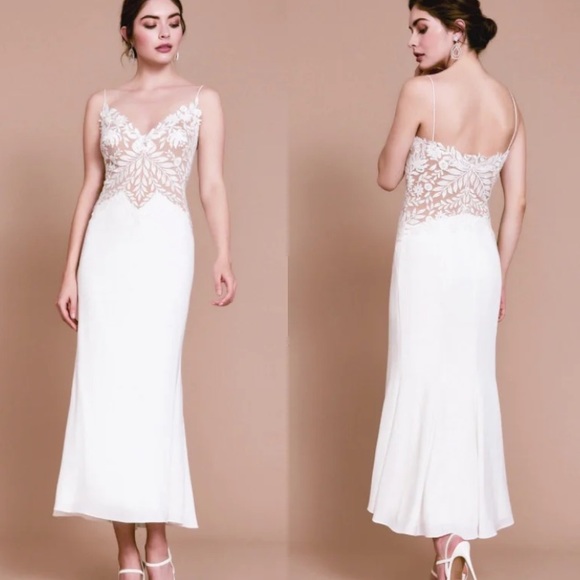 Tadashi Shoji | Dresses | Nwt Tadashi Shoji Krinn Crepe Midi Slip Dress ...